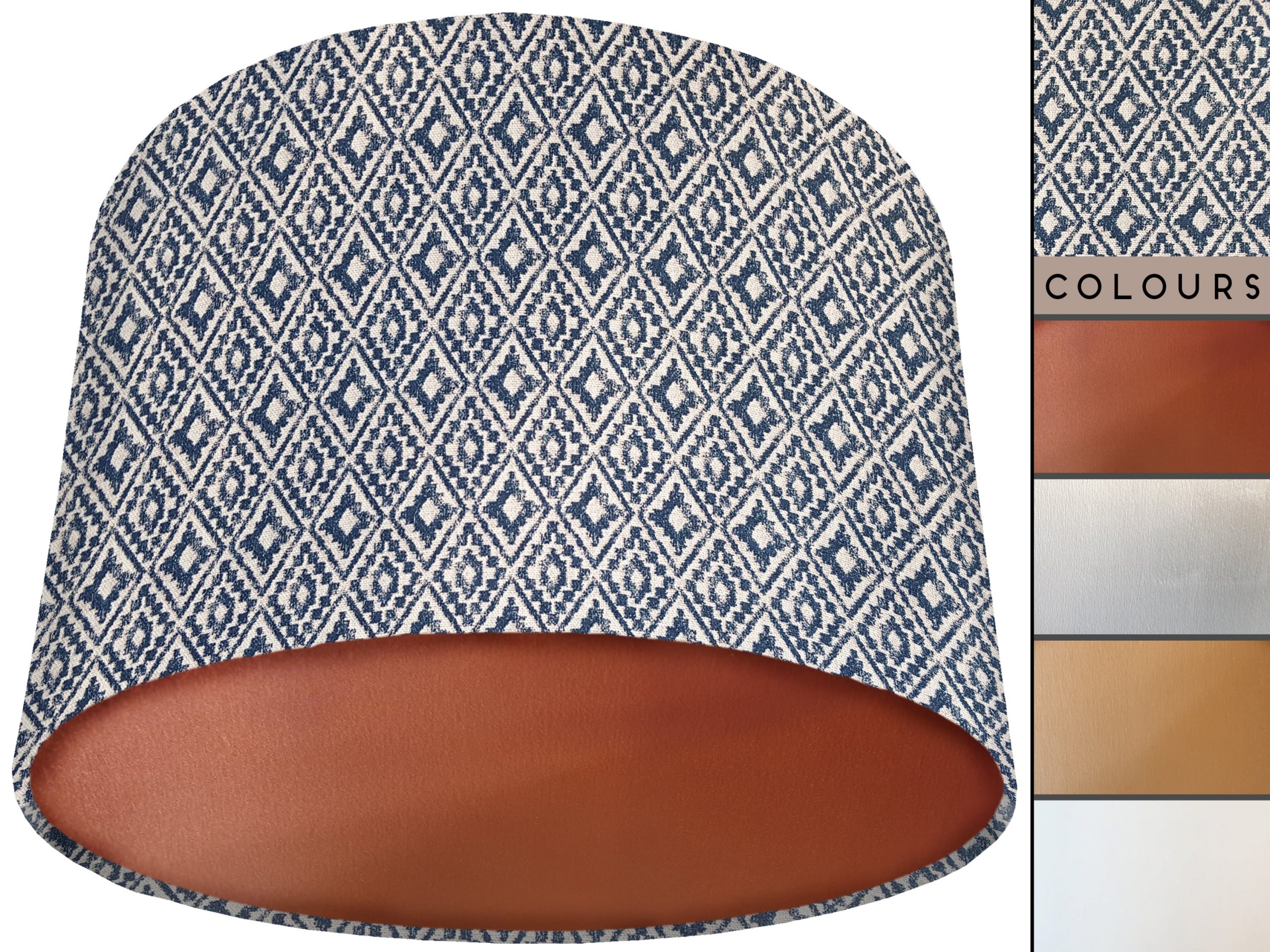 Navajo Blue Lamp Shade, Inspired Native American - Light Owl