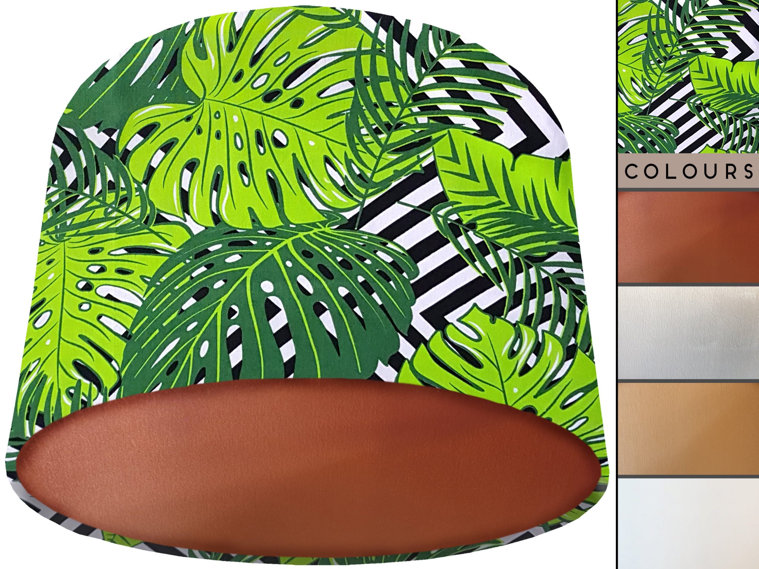 Green Jungle Leaf Lamp Shade, Modern Tropical - Light Owl