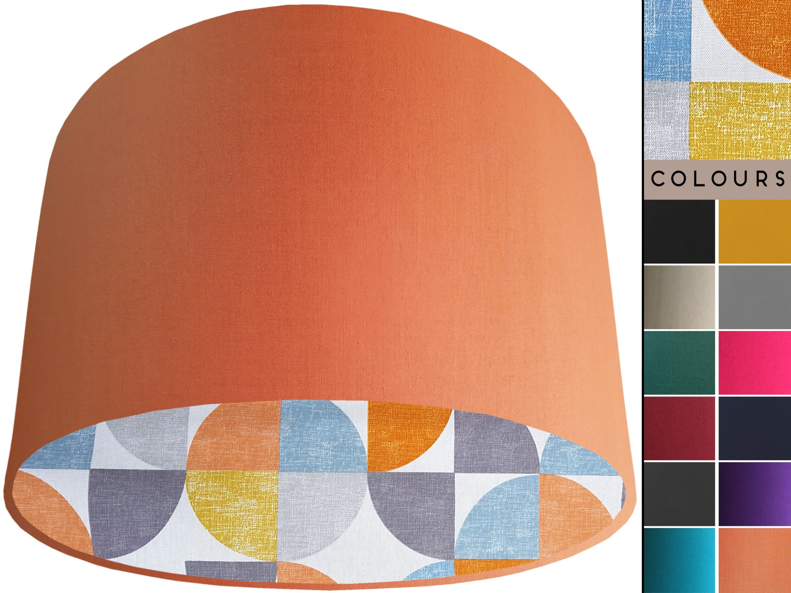 Spiral Capri Orange Lampshade, Retro Light Shade - Light Owl
