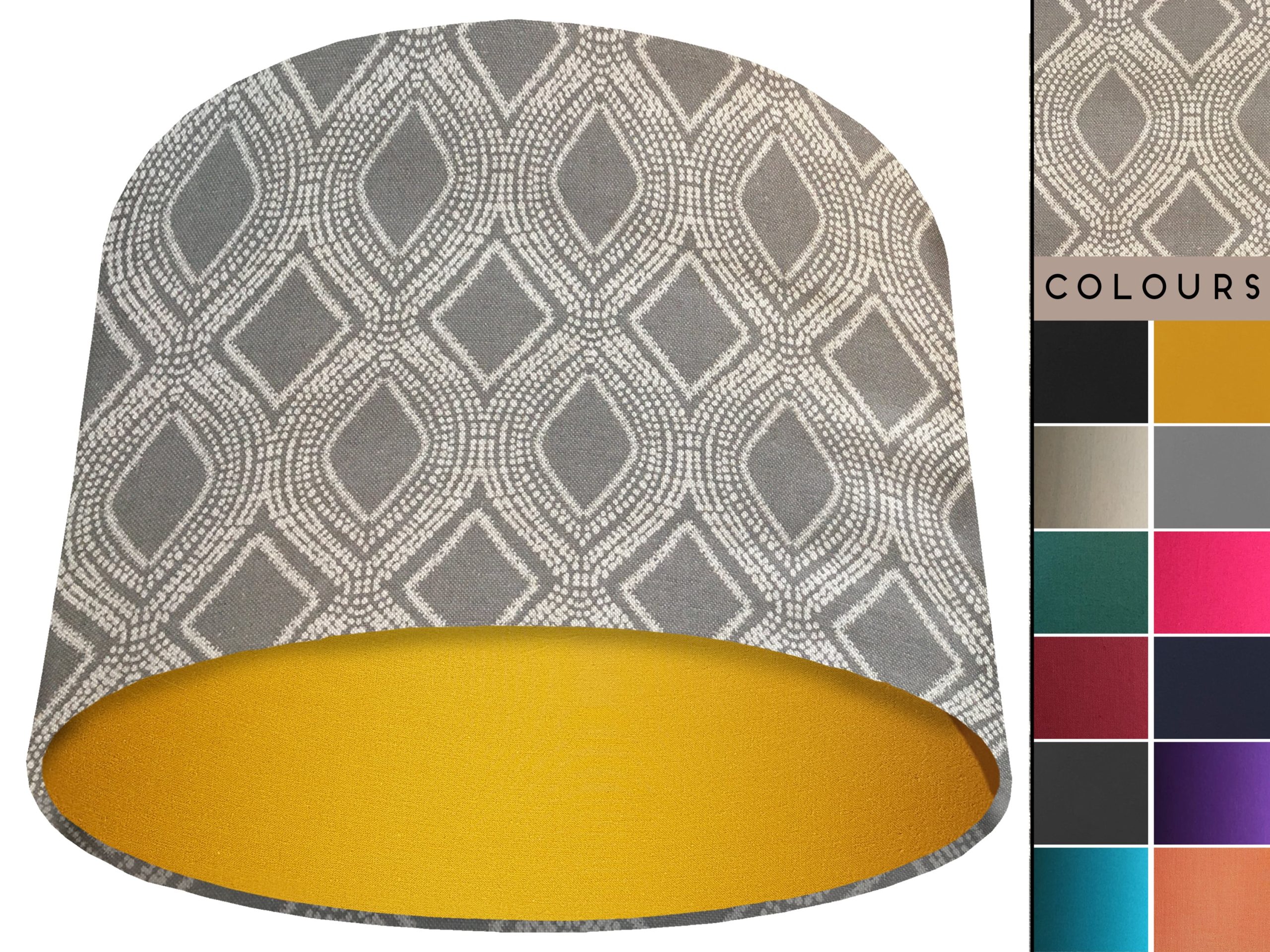 Boho Grey Light Shade, Modern Bohemian Lampshade - Light Owl