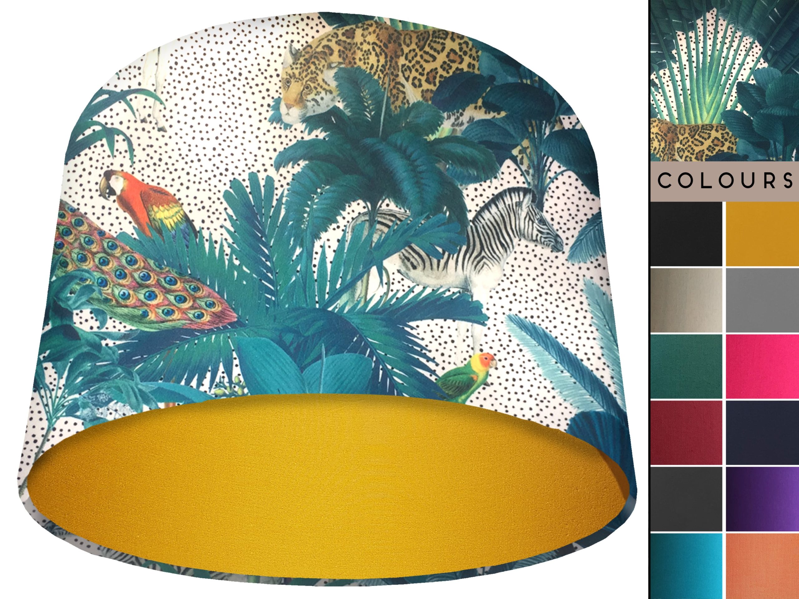 Jungle Light Velvet Light Shade, Bold Tropical Interior Lighting ...