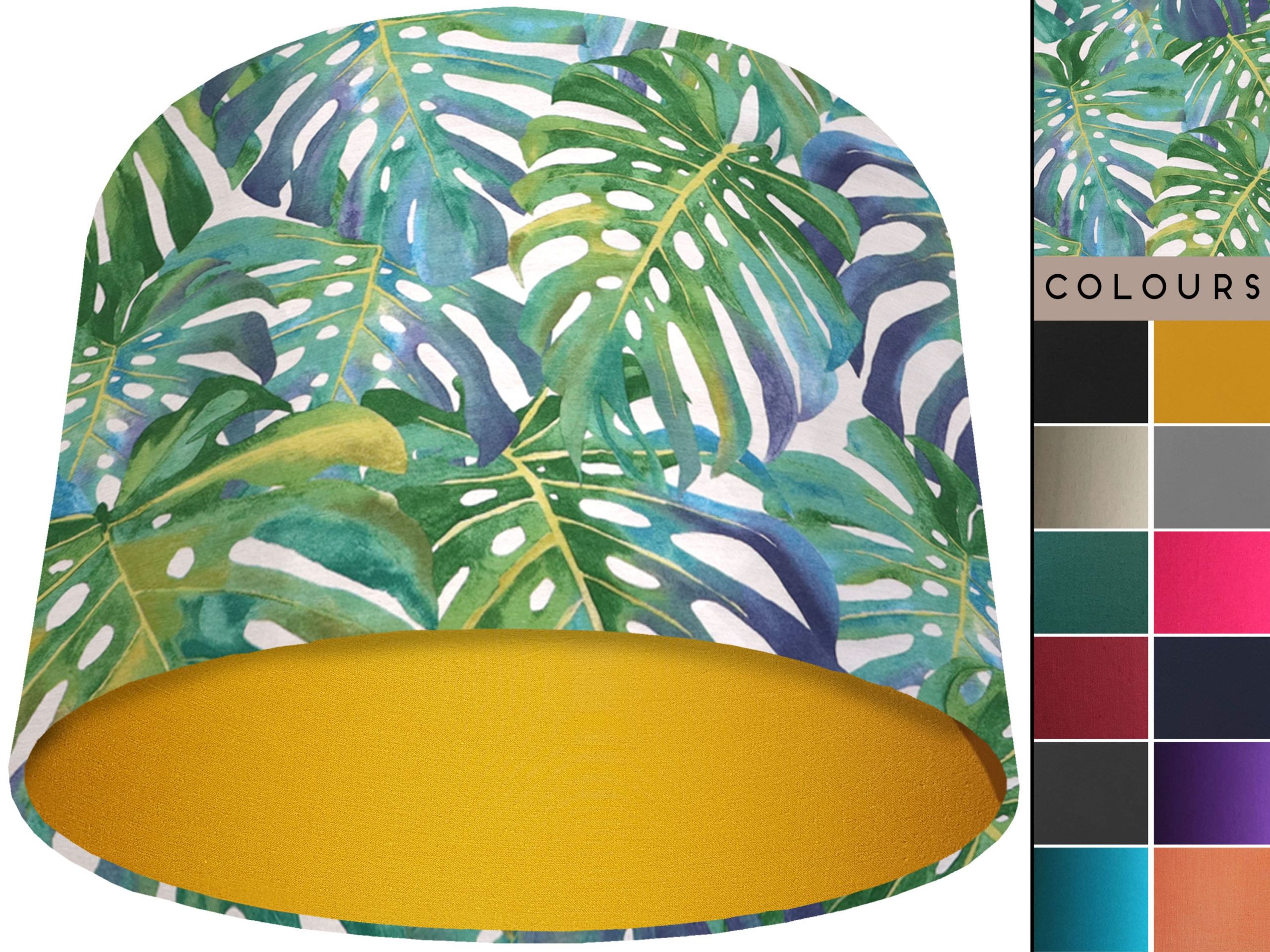 Green Palm Leaves Light Shade, Tropical Home - Light Owl