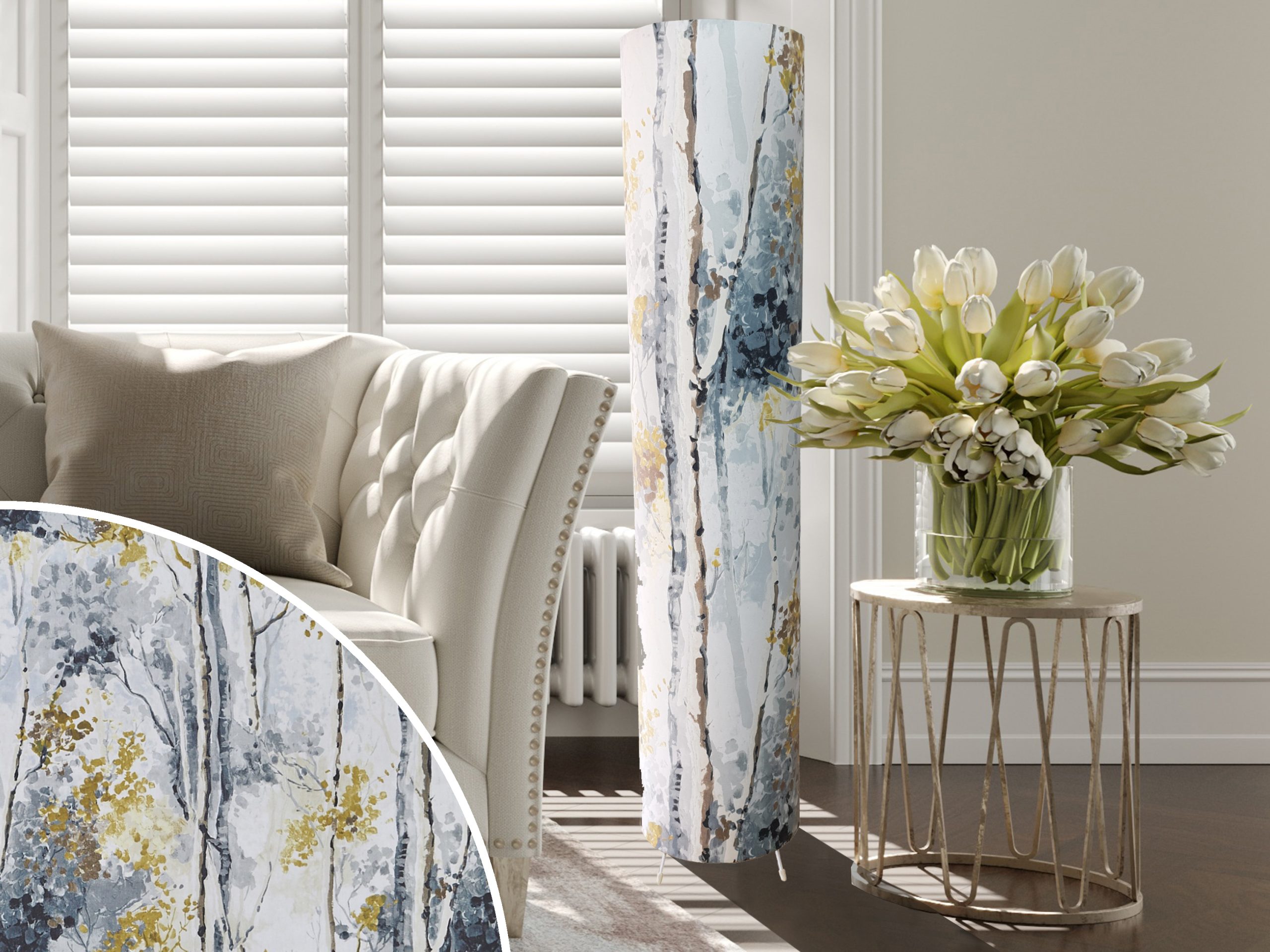 Silver Birch Floor Lamp, Country Home Interior - Light Owl