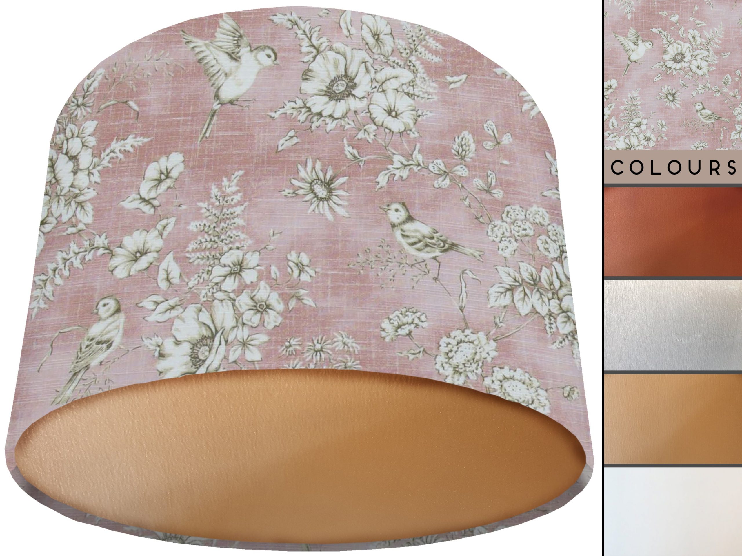 French Toile Pink Lamp Shade, Country Home Interior - Light Owl