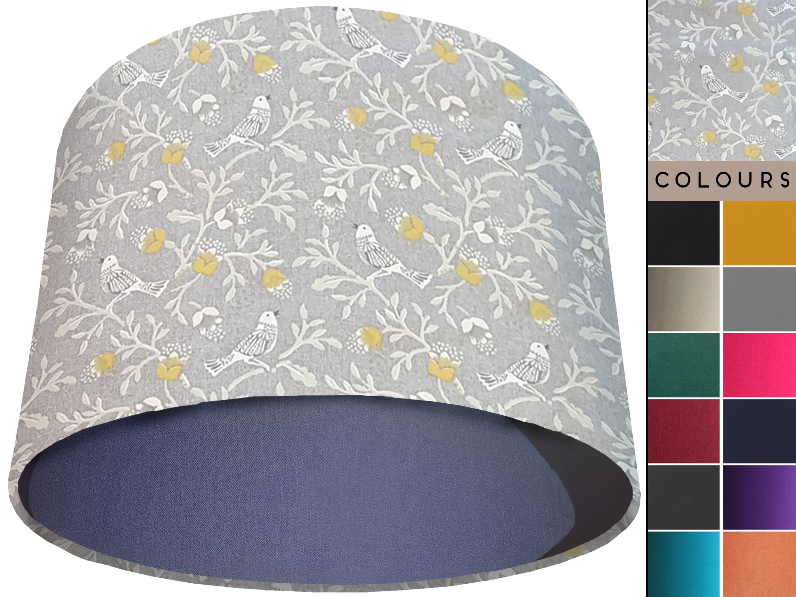 Grey Bird Botanical Light Shade, Stylish Country Home - Light Owl