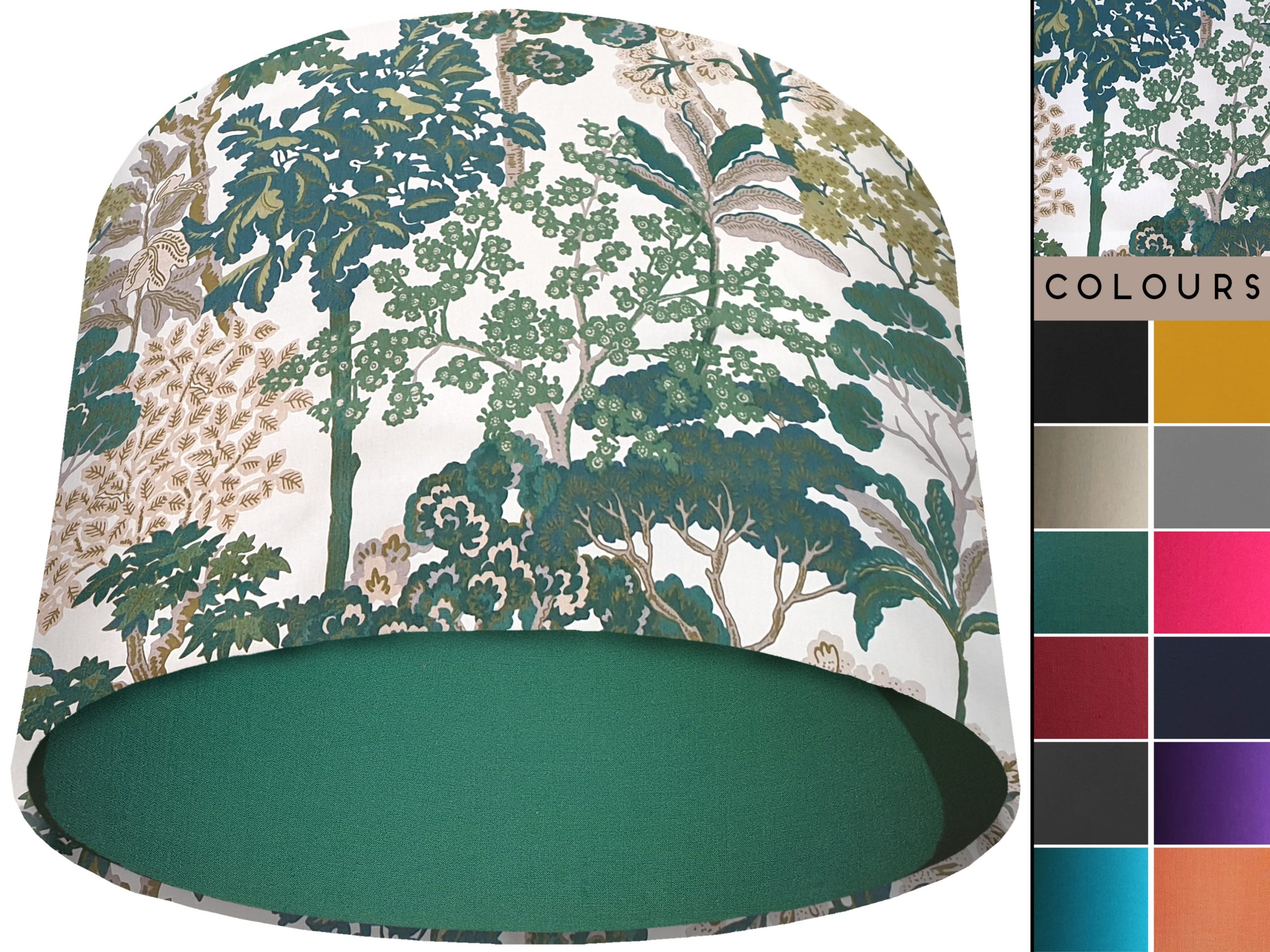Oriental Trees Green Light Shade, Modern Country - Light Owl