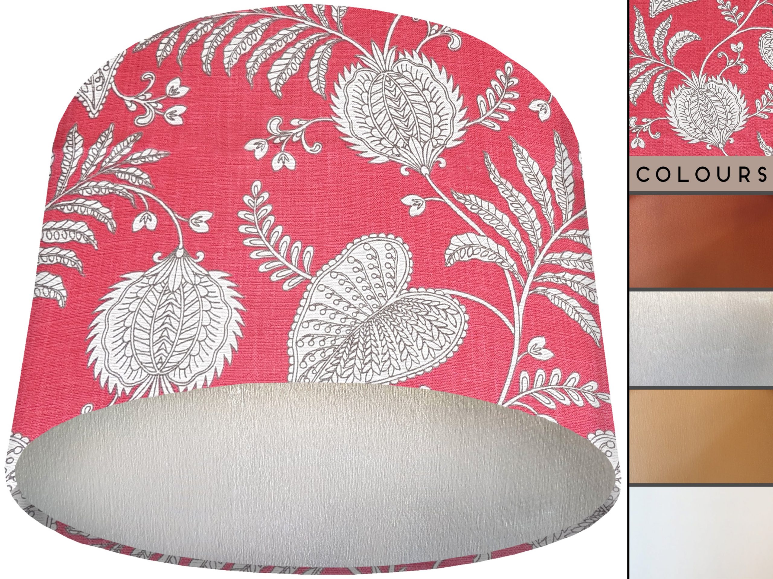 Pink Botanical Lamp Shade, Bold Home Interior Lighting - Light Owl