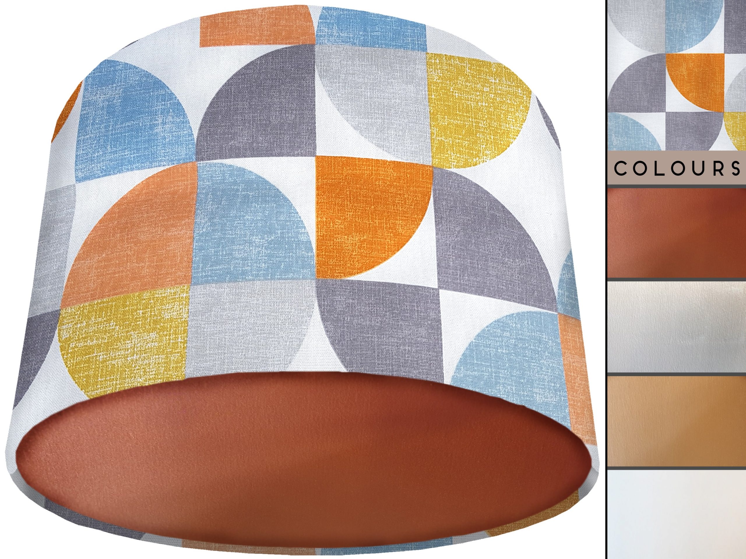 Spiral Capri Orange Lamp Shade, Retro Geometric - Light Owl