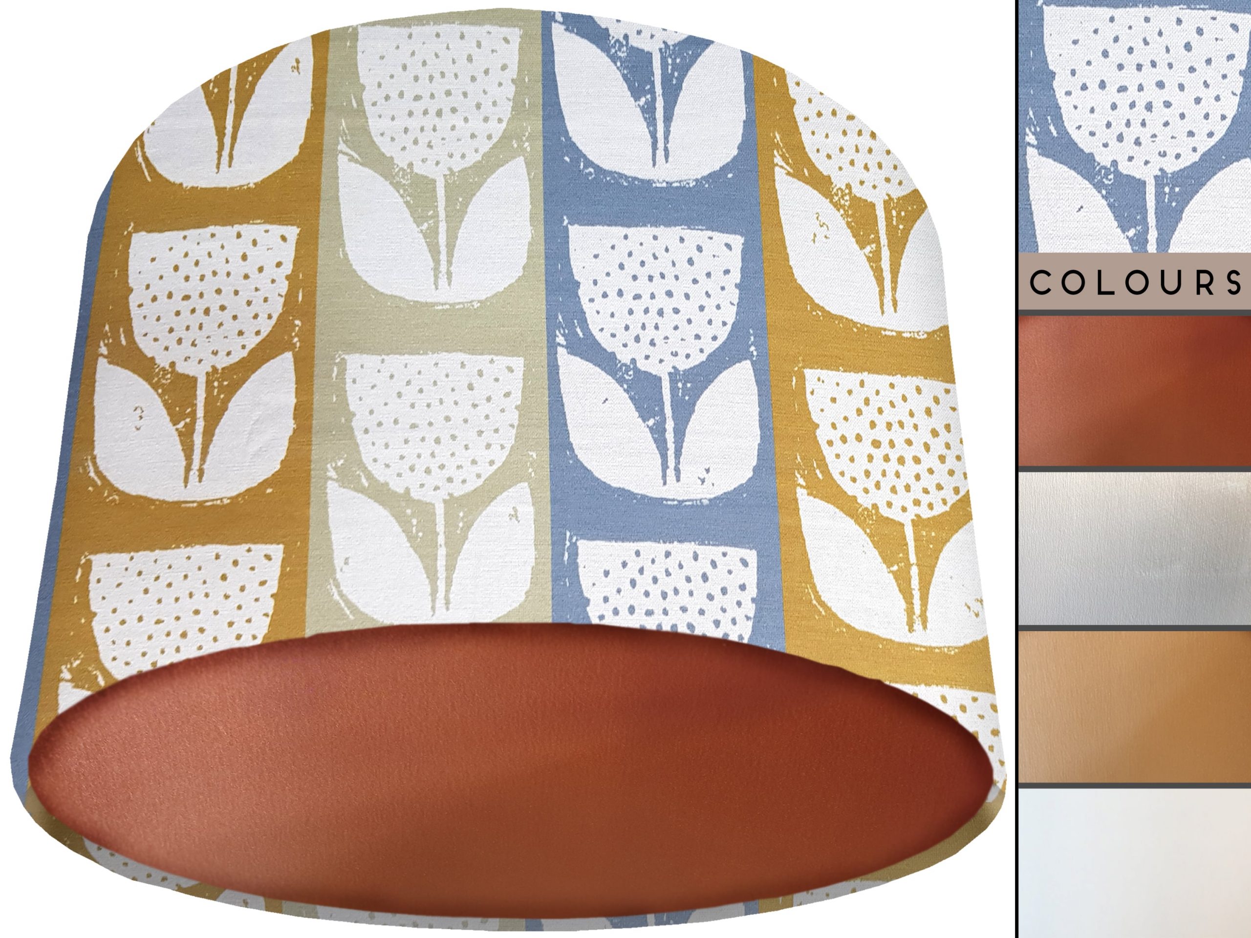 Scandi Flowers Striped Lamp Shade, Modern Botanical - Light Owl