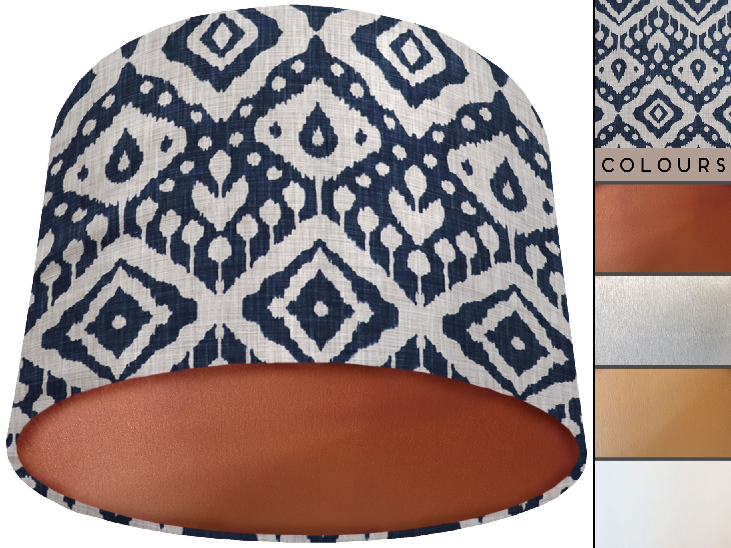 Marrakech Blue Lamp Shade, Modern Geometric - Light Owl