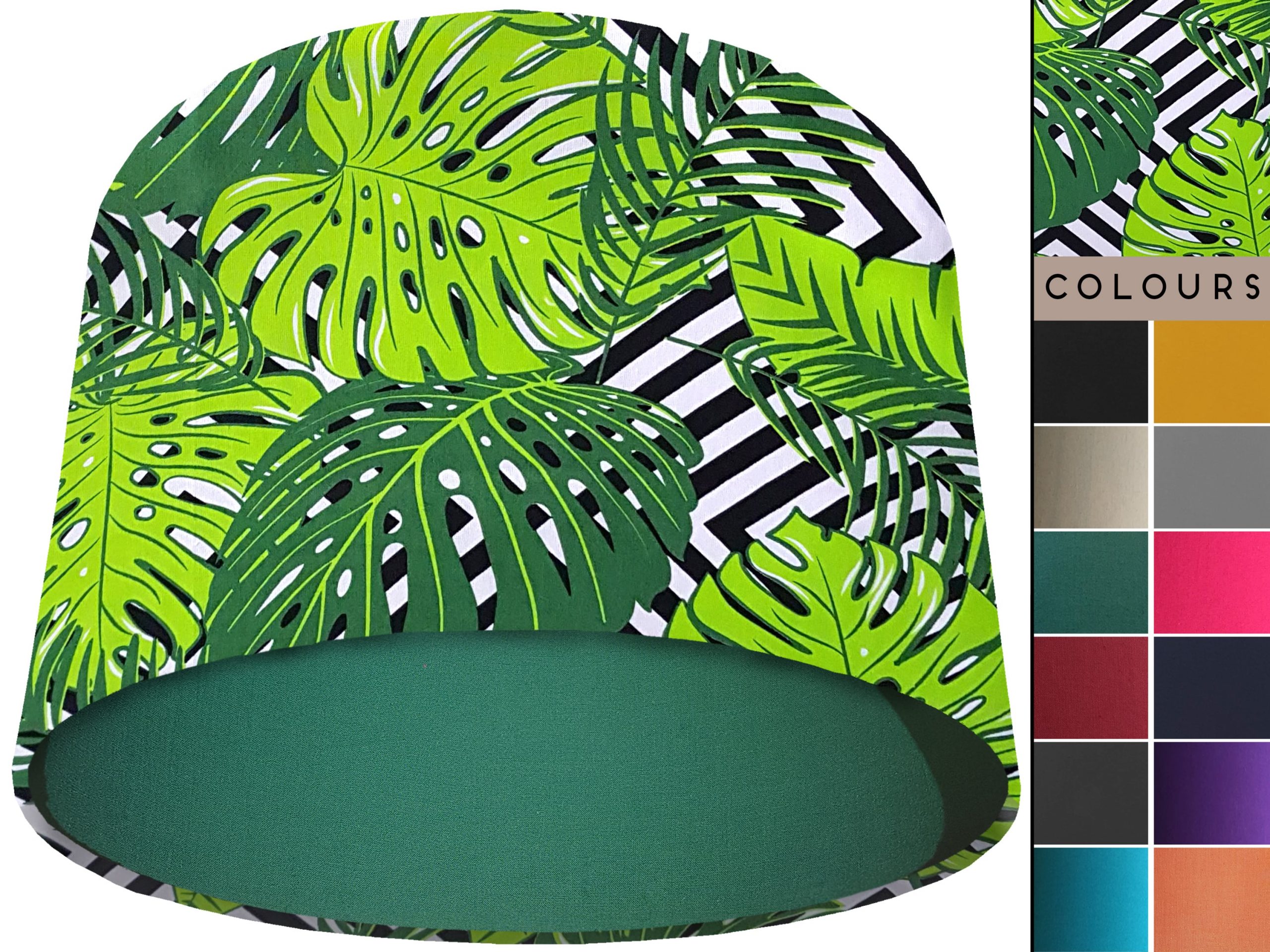 Jungle Leaf Green Light Shade, Modern Tropical Home - Light Owl