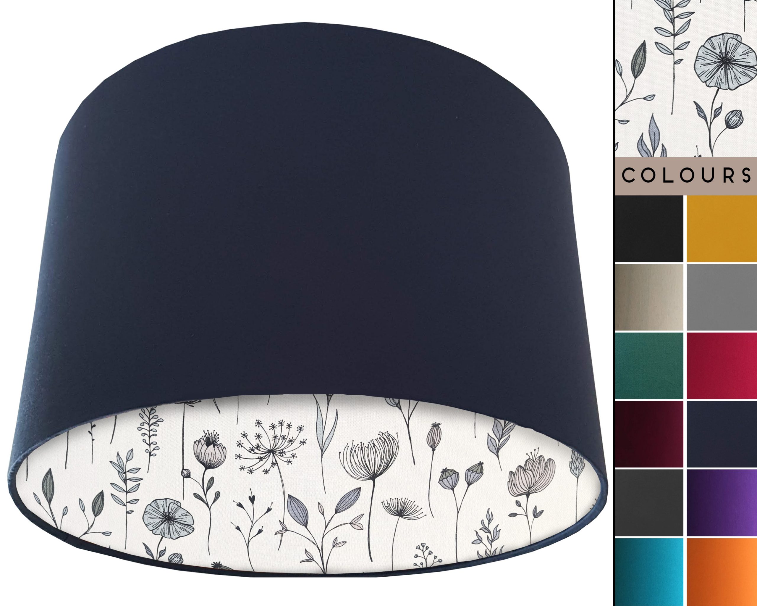 Wildflower Scandi Lampshade, Scandinavian Home Interior - Light Owl